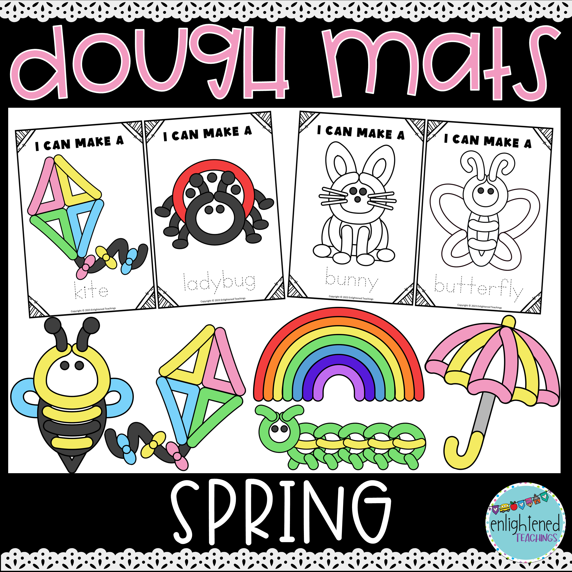 Spring Play Dough Mats Fine Motor Skills Spring Playdough Mats Spring ...