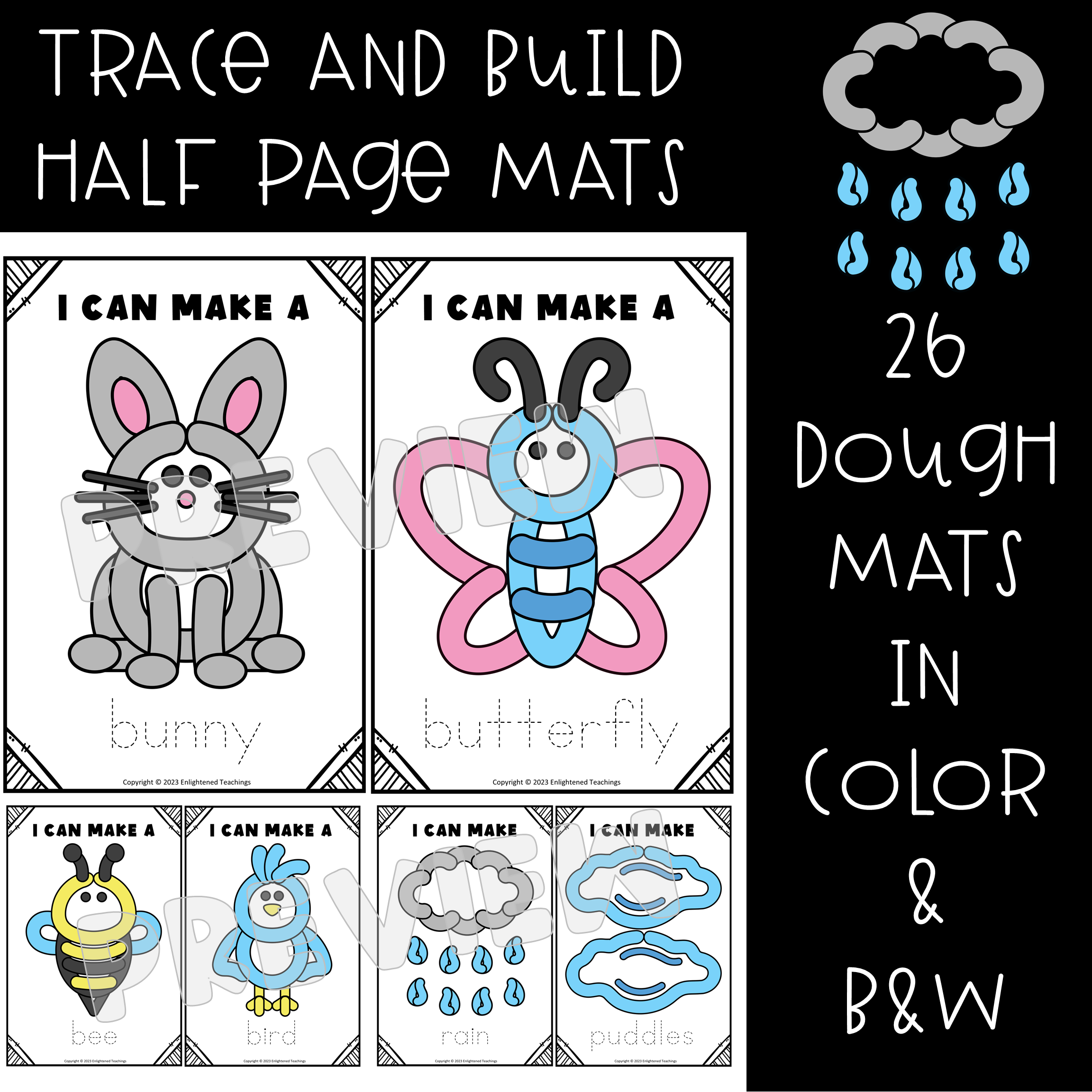 Spring Play Dough Mats Fine Motor Skills Spring Playdough Mats Spring ...