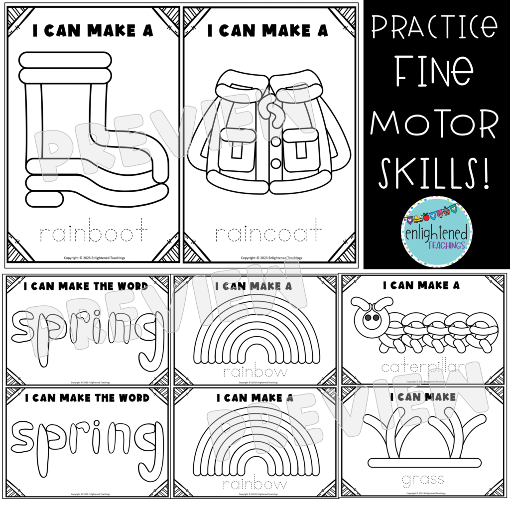 Spring Play Dough Mats Fine Motor Skills Spring Playdough Mats Spring ...