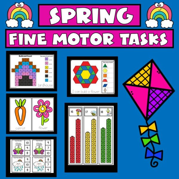 Kinder Math Activities | Spring Fine Motor Task Cards | Made By Teachers
