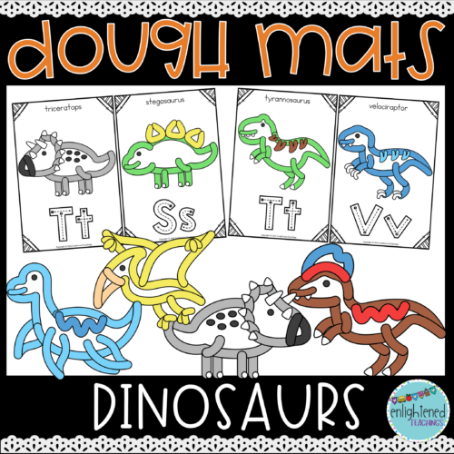 Dinosaur Animals Play Dough Mats Fine Motor Skills, Dinosaur Playdough ...