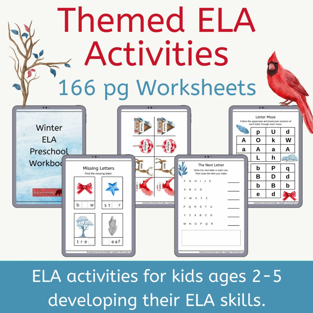 Winter PreK/Kindie 166 pg ELA Worksheets Morning Work No-Prep Snow ...