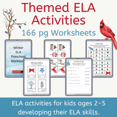 Winter PreK/Kindie 166 pg ELA Worksheets Morning Work No-Prep Snow ...