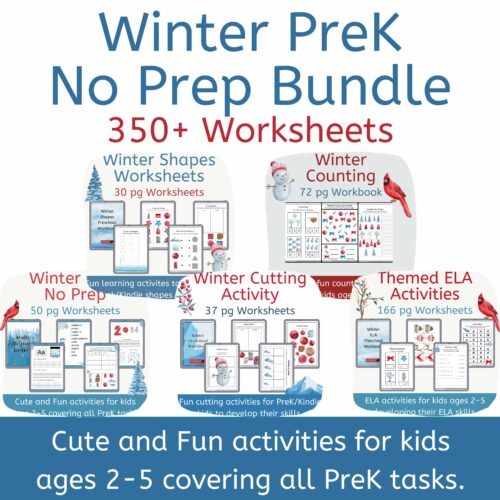 Winter PreK/Kindie No-Prep Morning Work 350+ pgs w/ Counting, Shapes ...