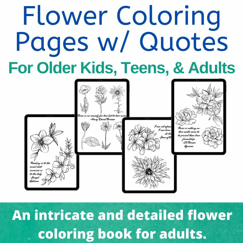 The Joys of Nature - Older Kids/Teens Coloring Book of Flowers and ...