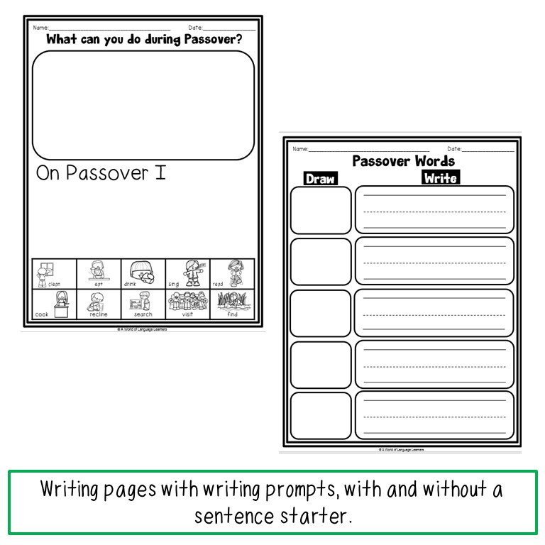 Passover Writing Center Dramatic | Play Materials | Made By Teachers