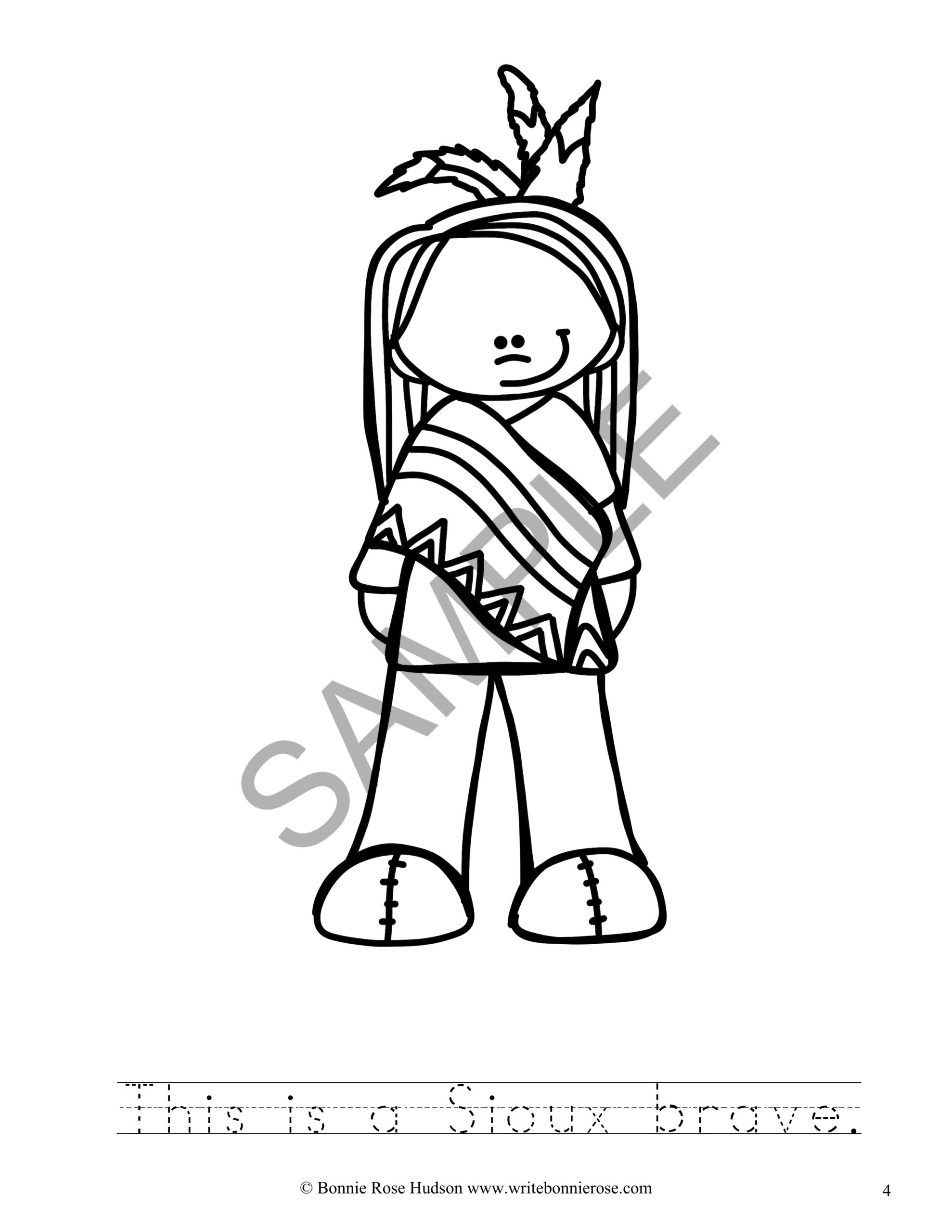 Meet the Sioux Coloring Book-Level B | Made By Teachers