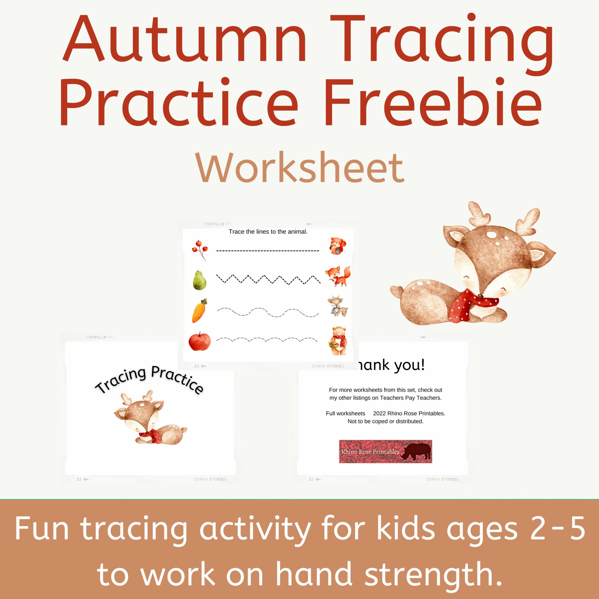 Autumn Tracing Practice PreK Worksheet No Prep | Made By Teachers