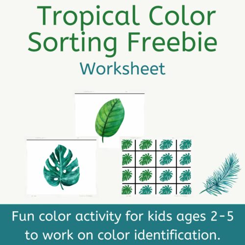Tropical Color Sorting PreK Worksheet No Prep | Made By Teachers