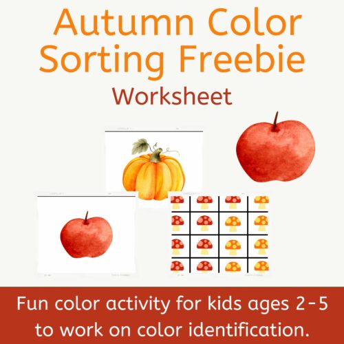 Autumn Color Sorting PreK Worksheet No Prep | Made By Teachers