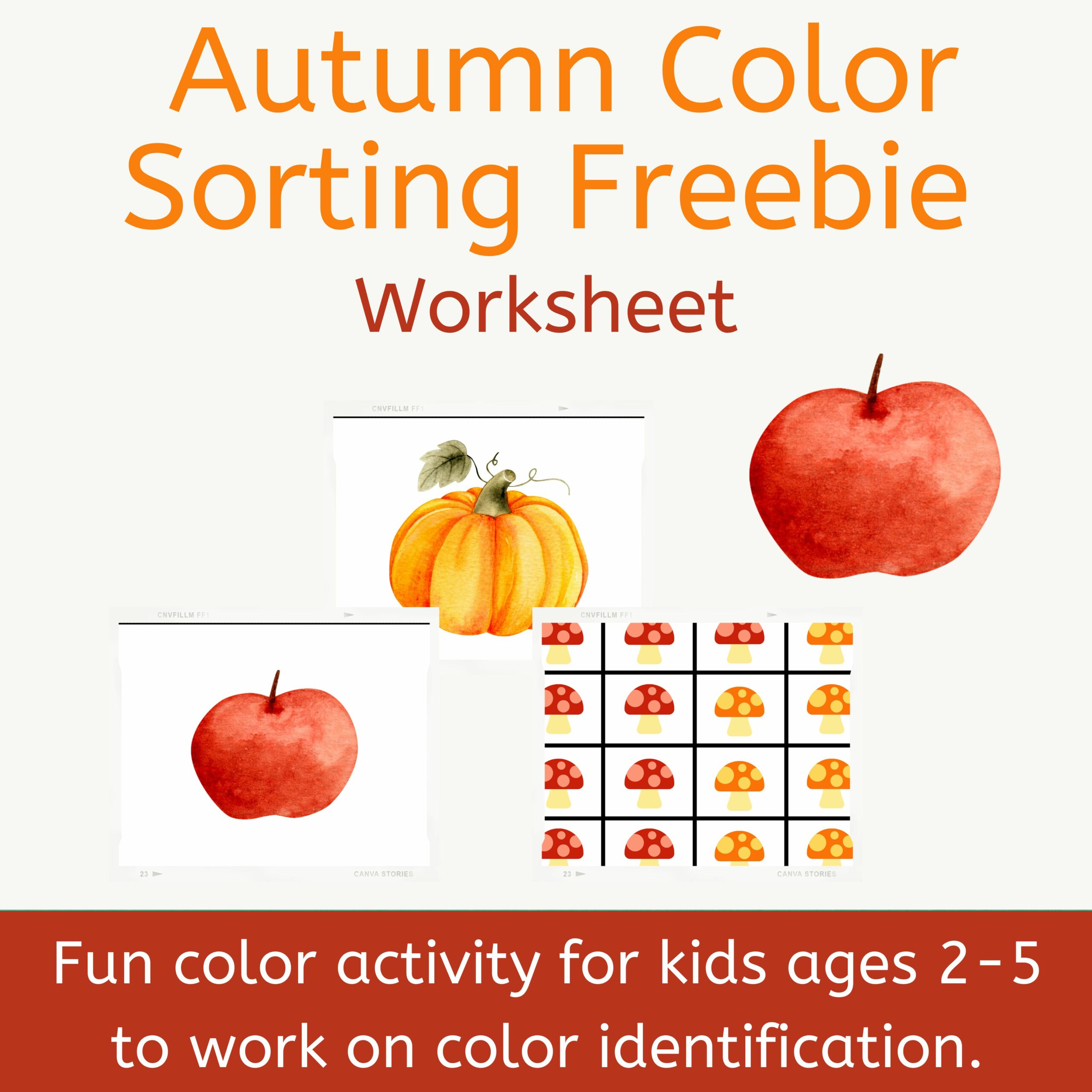 Autumn Color Sorting PreK Worksheet No Prep | Made By Teachers