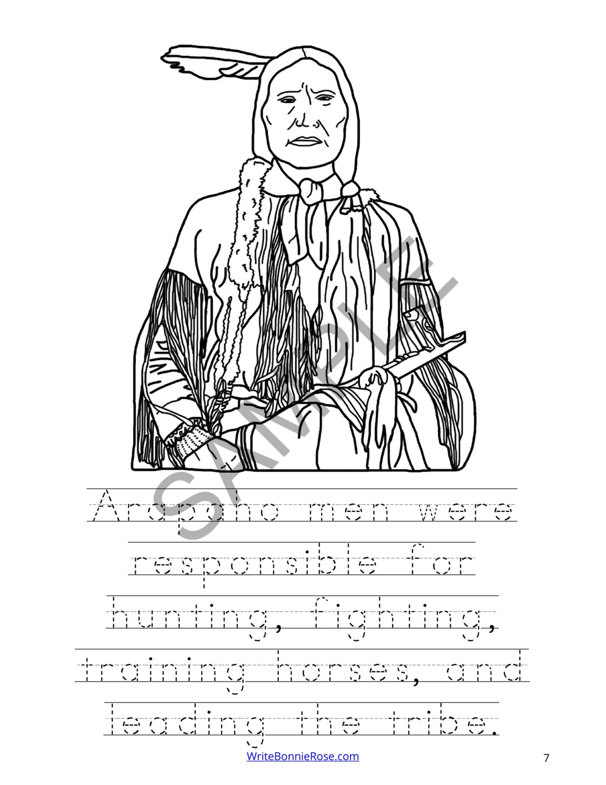 Native Americans of the Plains and Great Basin Coloring Book-Level B ...