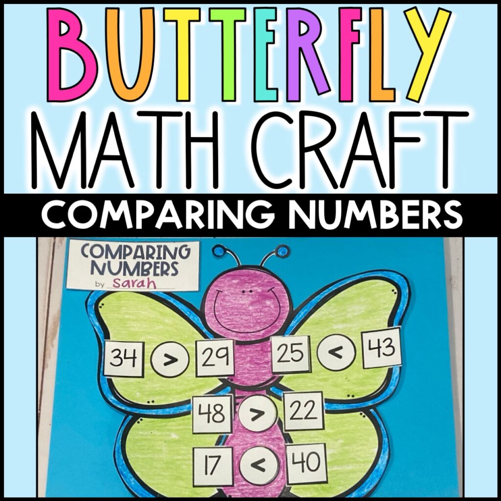 Comparing Numbers Spring Butterfly Math Craft | Made By Teachers