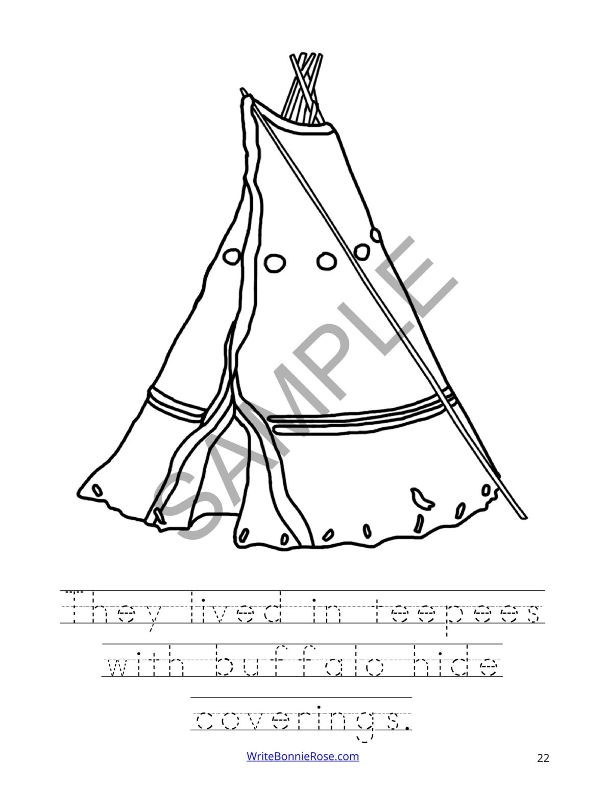 Native Americans of the Plains and Great Basin Coloring Book-Level B ...