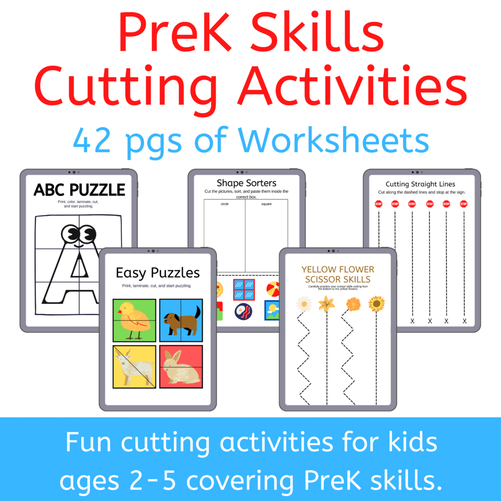 Scissor Skills Worksheets - PreK Skills (ABCs, Months, Days of the Week ...