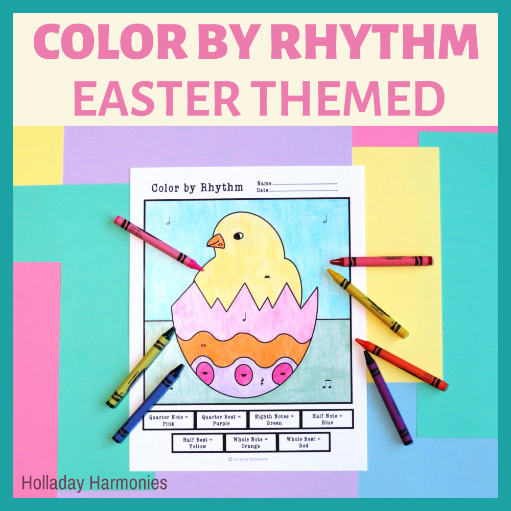 Easter Themed Color by Rhythm Worksheets | Made By Teachers