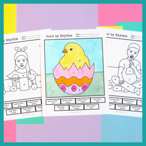 Easter Themed Color by Rhythm Worksheets | Made By Teachers