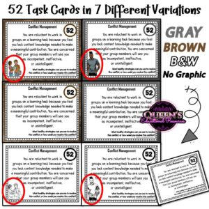 Conflict Resolution Situation Cards | Conflict Resolution Worksheets ...