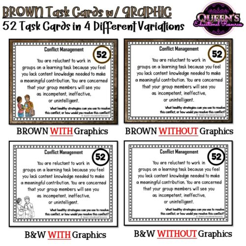 Conflict Resolution Situation Cards | Conflict Resolution Worksheets ...