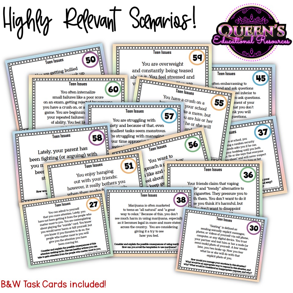 Conflict Resolution Situation Cards | Conflict Resolution Worksheets ...