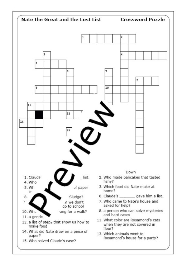 "Nate the Great and the Lost List" worksheets | Made By Teachers