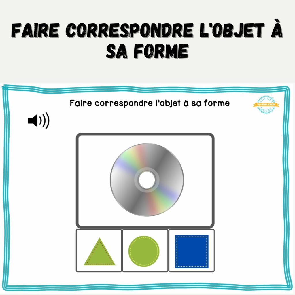 Faites correspondre l'objet à sa forme - Forme de cercle French Boom ...