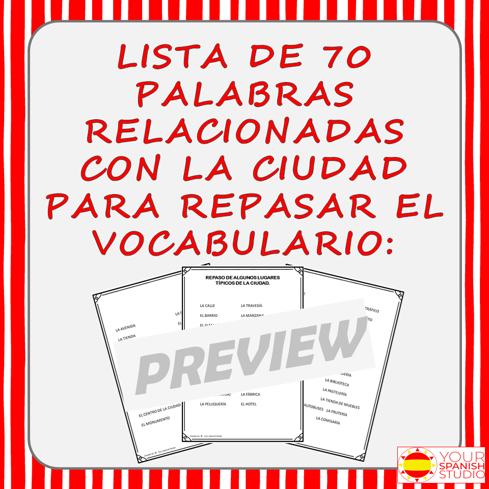 La ciudad Spanish speaking and vocabulary activities Print | Made By ...