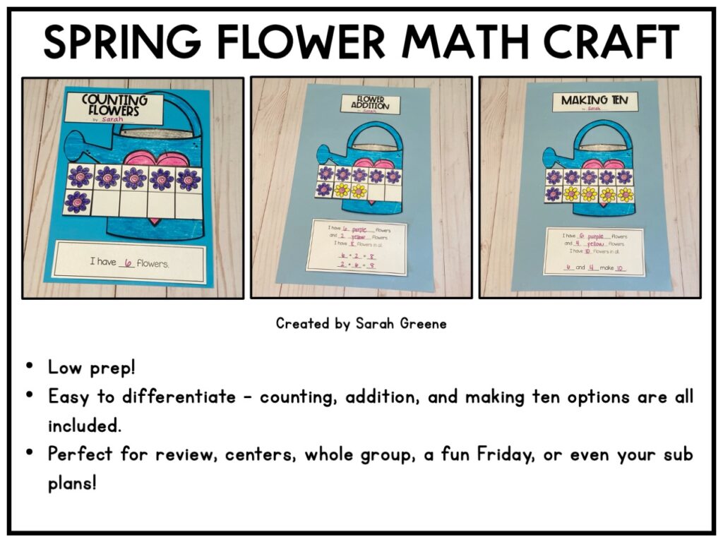 Spring Ten Frame Math Craft for Counting, Addition, or Making Ten ...