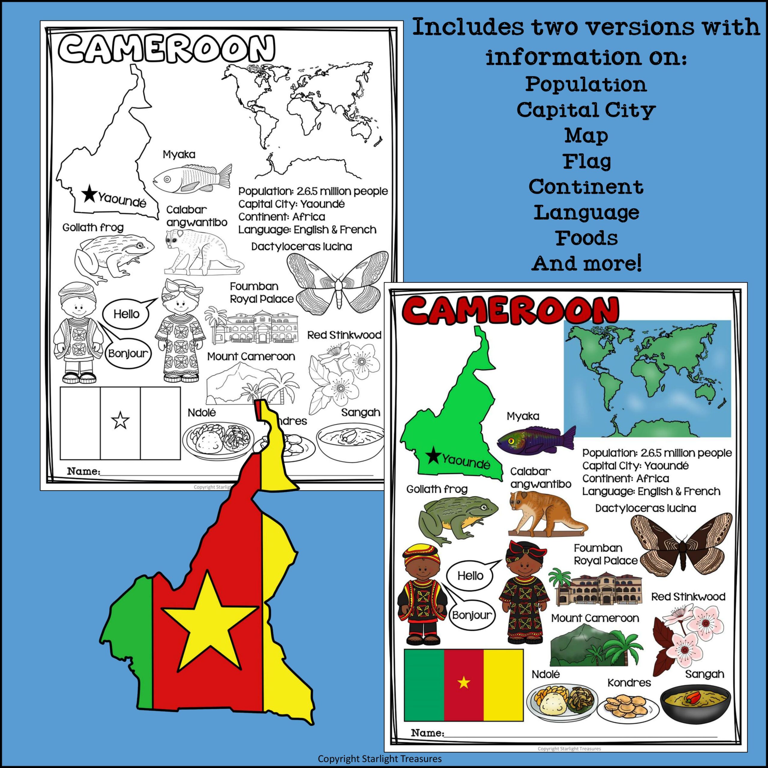 Cameroon Fact Sheet for Early Readers | Made By Teachers