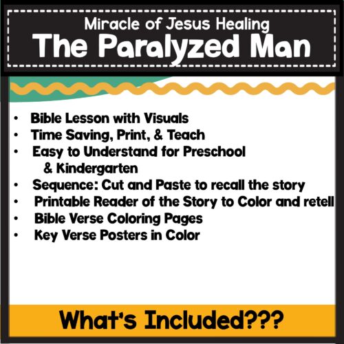 Miracle of Jesus Heals the Paralyzed Man Bible Lesson & Activities ...