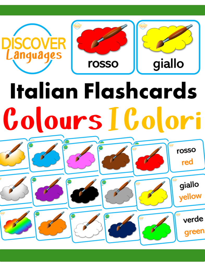 Beginner Italian Picture Flash Cards - Colours - I Colori | Made By ...