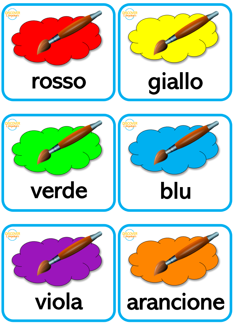 Beginner Italian Picture Flash Cards - Colours - I Colori | Made By ...
