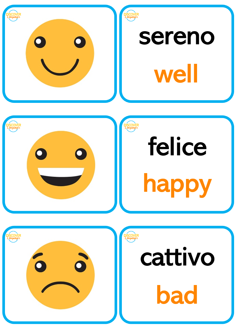 Beginner Italian Flashcards - Feelings - Sentimenti | Made By Teachers