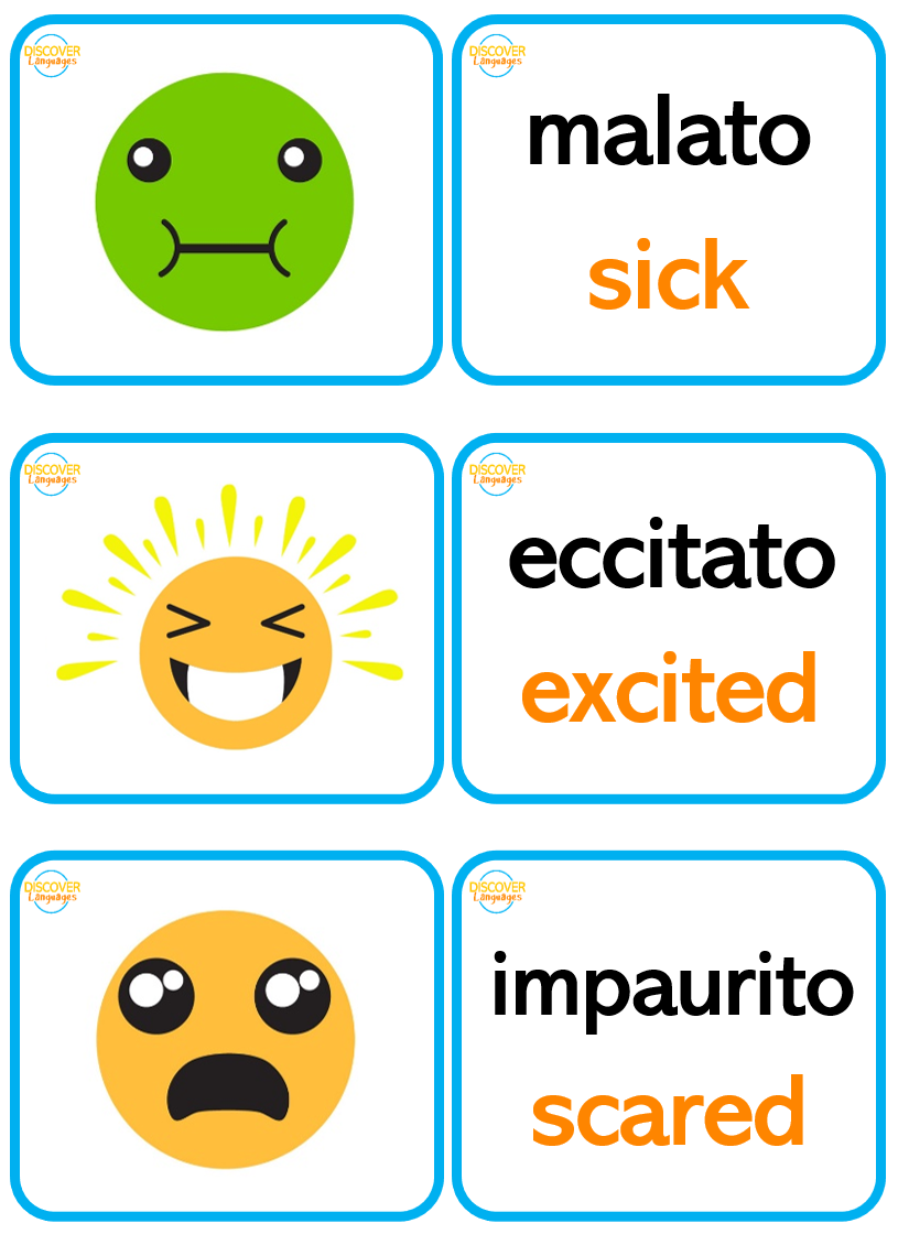 Beginner Italian Flashcards - Feelings - Sentimenti | Made By Teachers