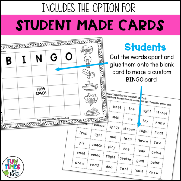 Long Vowel Bingo Games - No Prep Phonics Games - Phonics Bingo with 3 ...