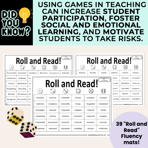 Multisyllabic Word Lists - Prefix and Suffix Games Fluency Mats | Made ...