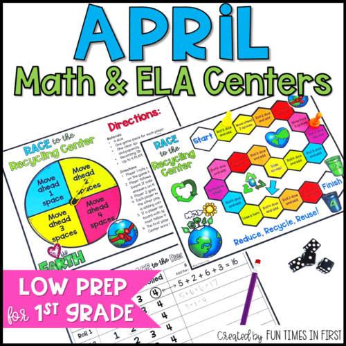 April Center Activities for 1st Grade - Math and Literacy Centers ...
