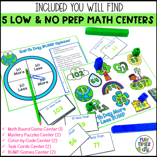 April Center Activities for 1st Grade - Math and Literacy Centers ...