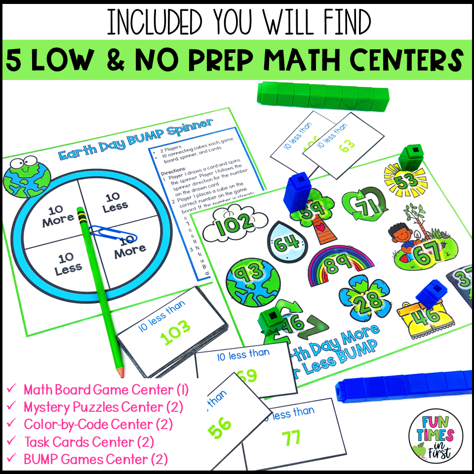 April Center Activities for 1st Grade - Math and Literacy Centers ...