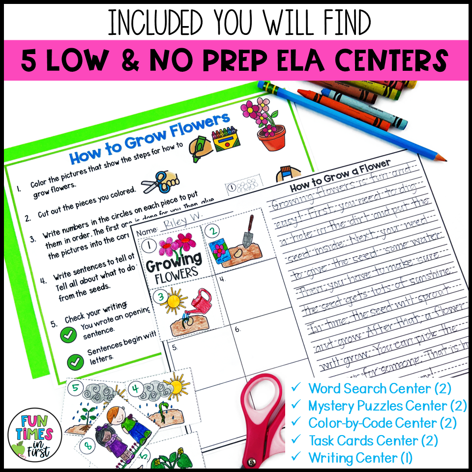 April Center Activities for 1st Grade - Math and Literacy Centers ...