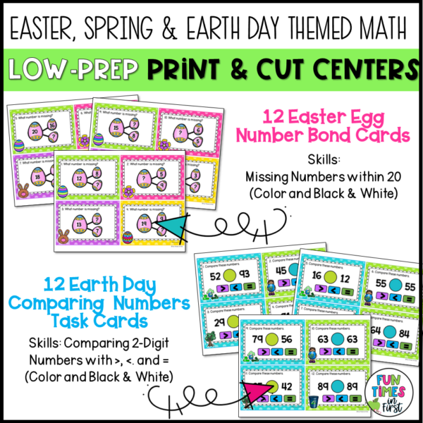 April Center Activities for 1st Grade - Math and Literacy Centers ...