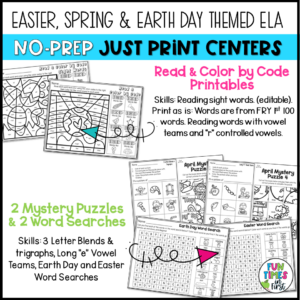 April Center Activities for 1st Grade - Math and Literacy Centers ...