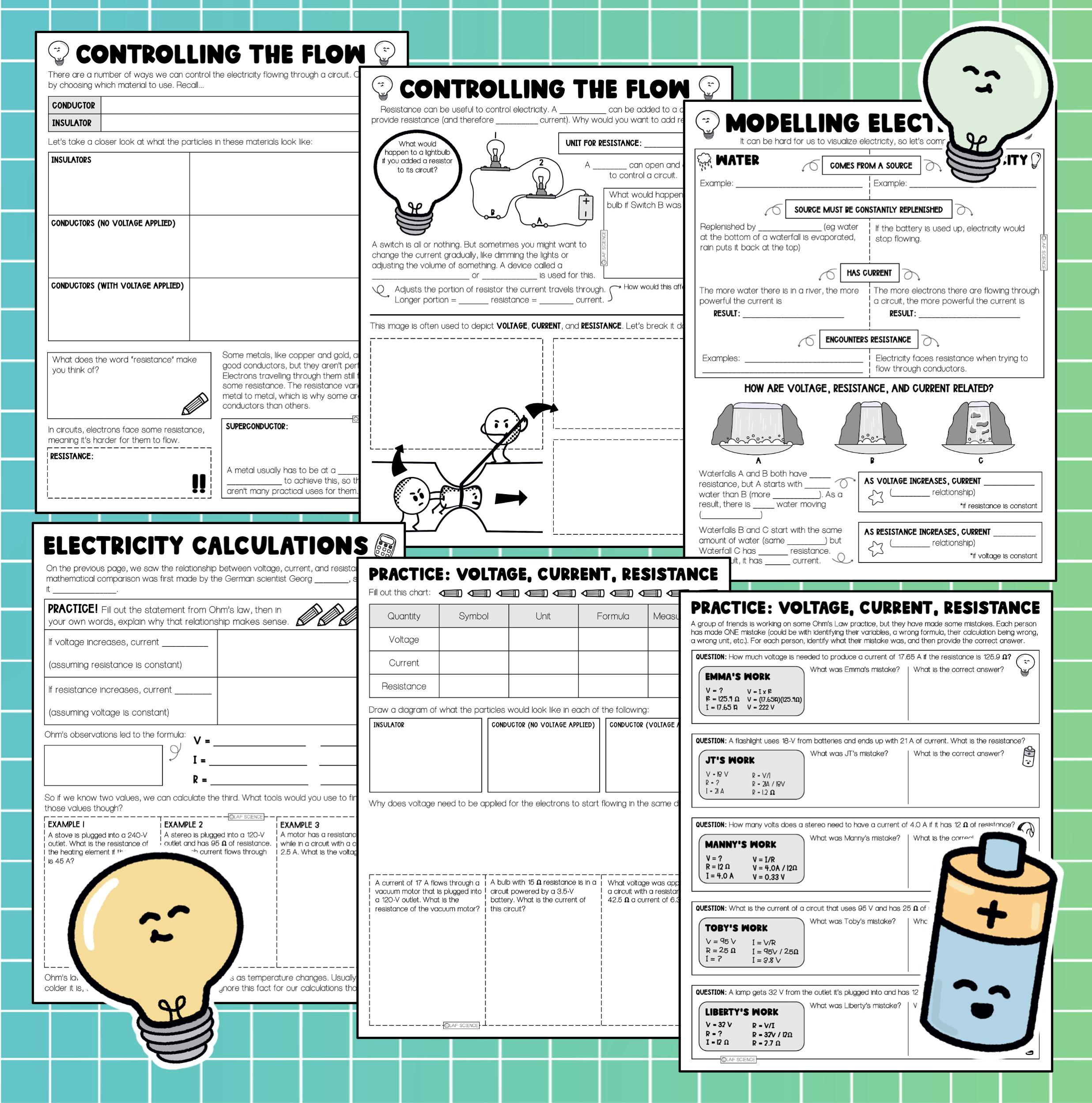Voltage, Current, and Resistance (Ohm's Law) Notes & Practice | Made By ...