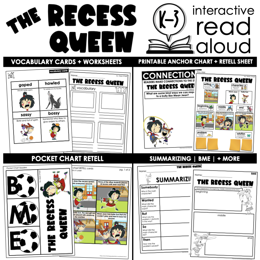 The Recess Queen Read Aloud Activities | Back to School | Reading ...