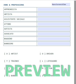 ITALIAN VOCABULARY QUIZ - JOBS & PROFESSIONS | Made By Teachers