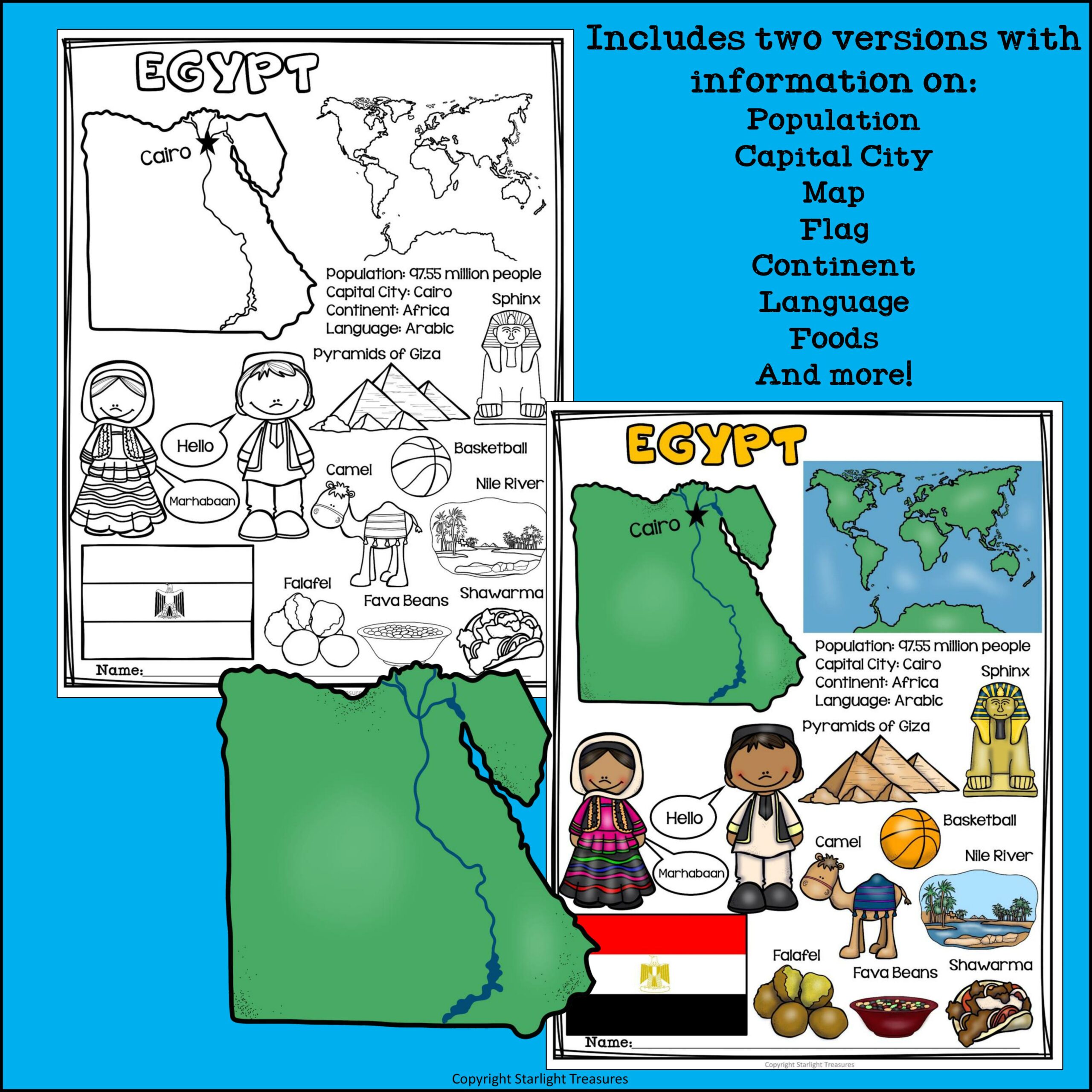 Egypt Fact Sheet for Early Readers | Made By Teachers