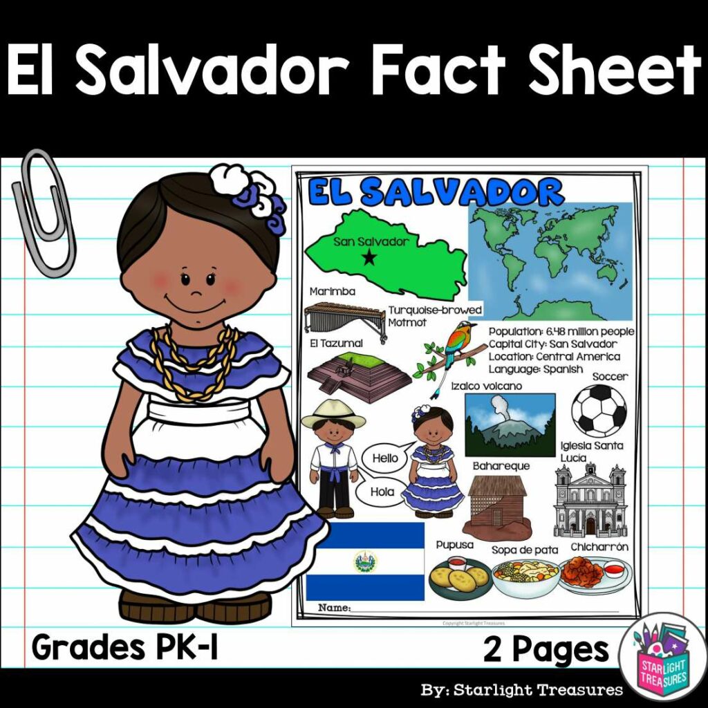 El Salvador Fact Sheet for Early Readers | Made By Teachers