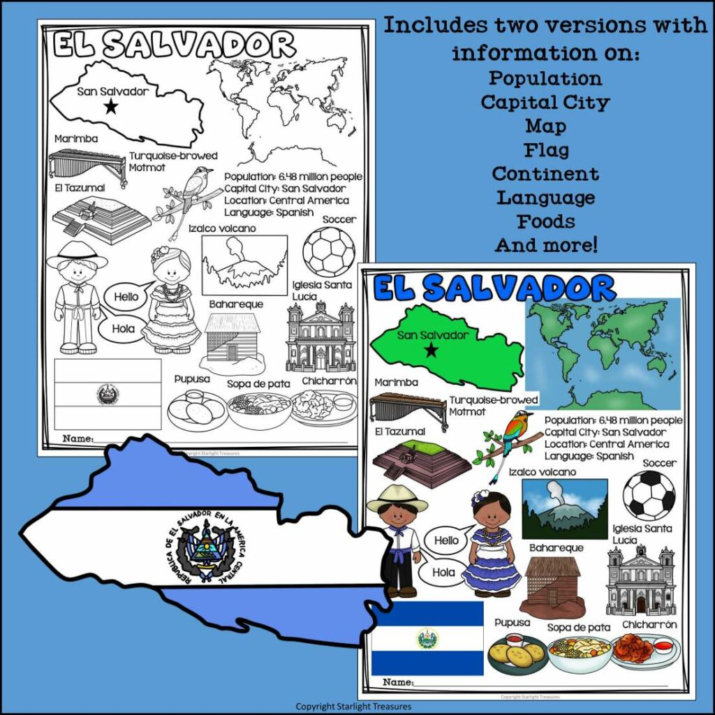 El Salvador Fact Sheet for Early Readers | Made By Teachers