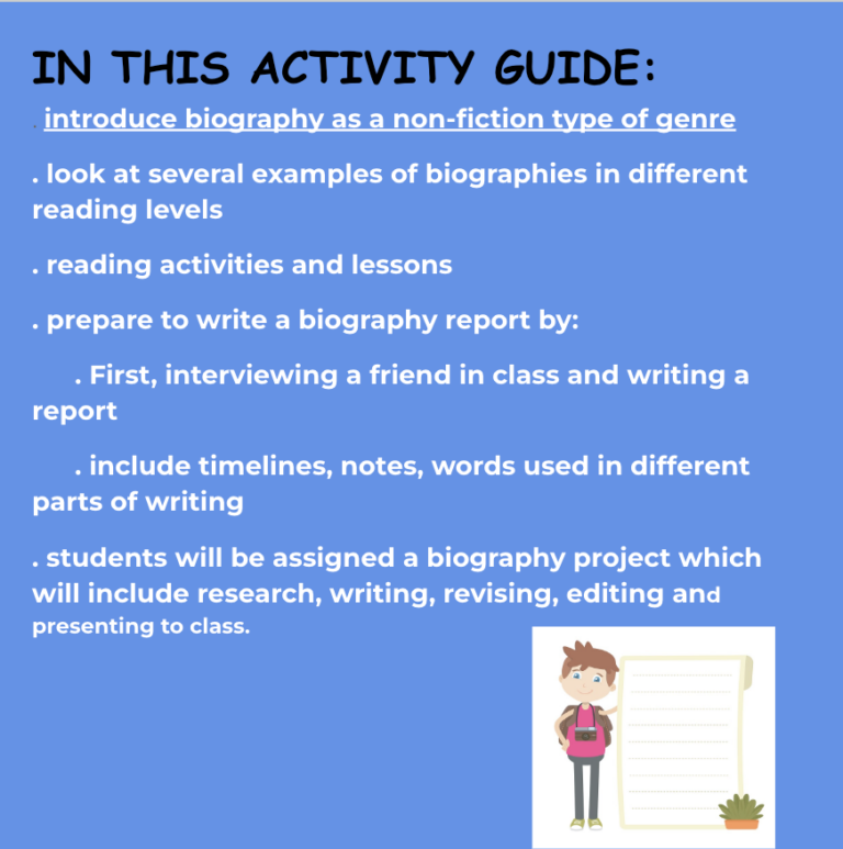 BIOGRAPHY UNIT OF STUDY: READING & WRITING | Made By Teachers