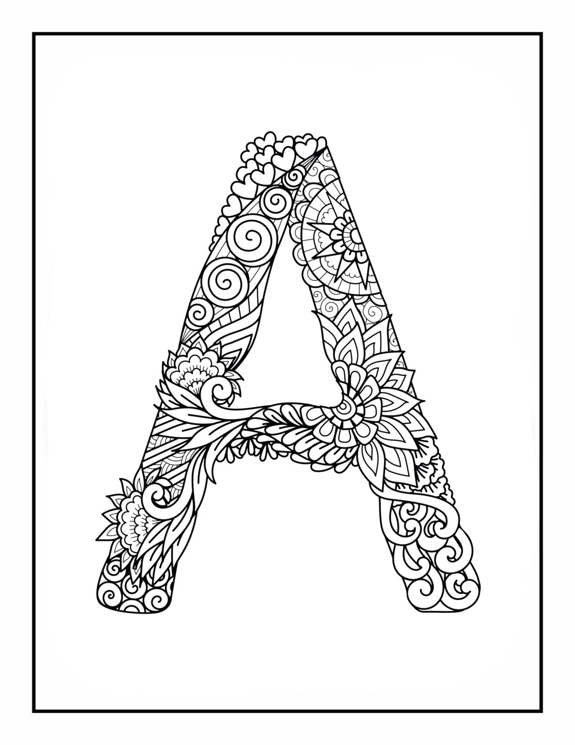 A-Z Alphabets Letters Doodling Coloring Pages | Mandala Patterns ...